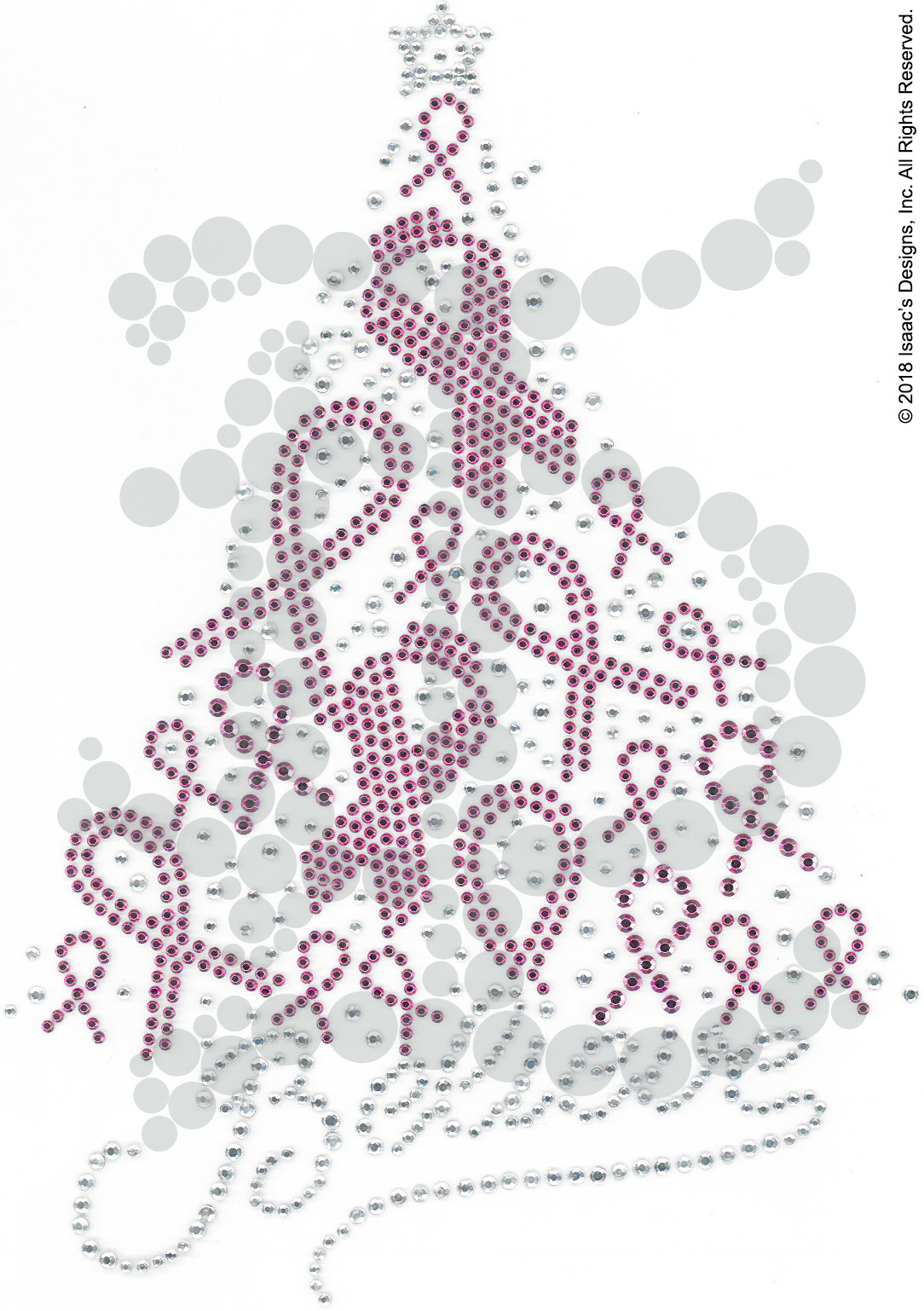 S101727 Pink Ribbon-Decorated Xmas Tree, Isaac's Designs