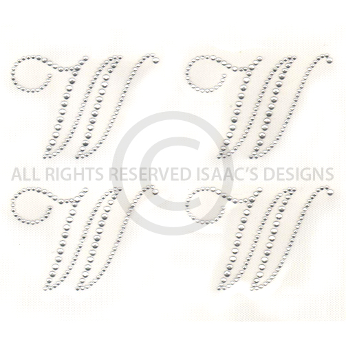 S6539-W 3" SCRIPT ALPHABET LETTER W, LETTERS, INITIALS, Isaac's Designs